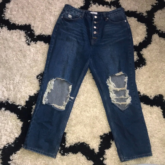 Forever 21 | Jeans | Ripped Boyfriend Jeans With Button Fly | Poshmark